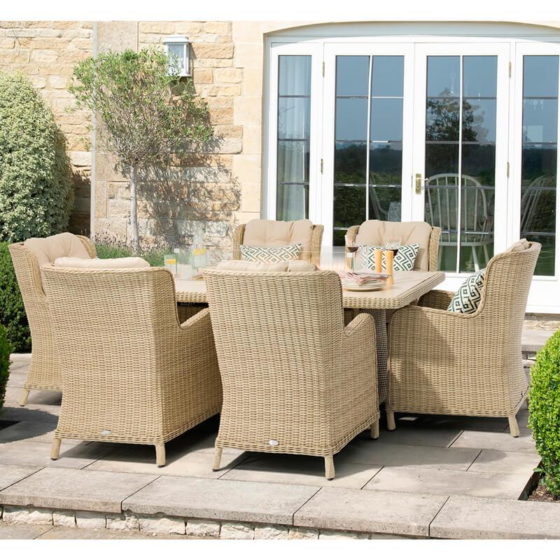 Bramblecrest Chedworth - Fire Pit Table Set - Dining Set (6 Seater ...
